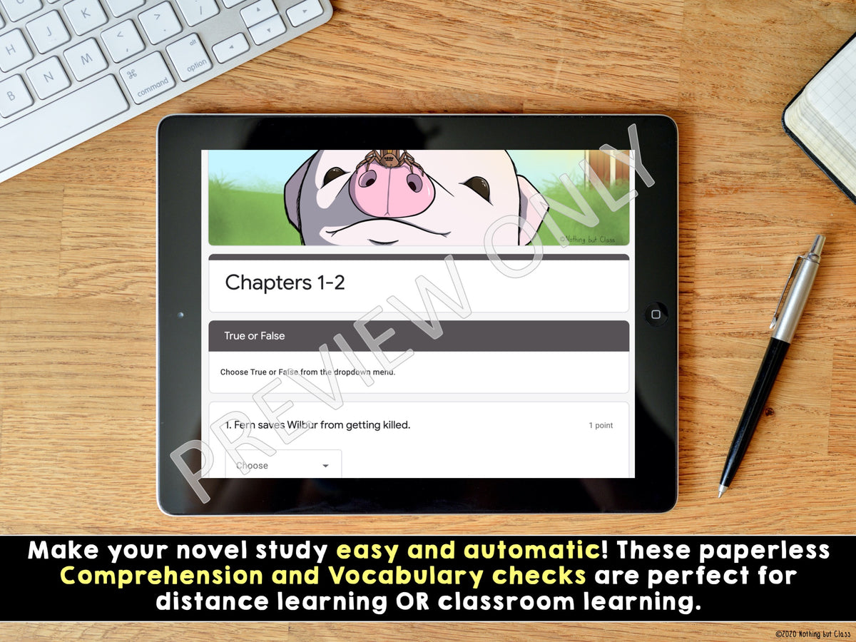 Charlotte's Web | Google Forms Edition | Novel Study – Nothing but Class