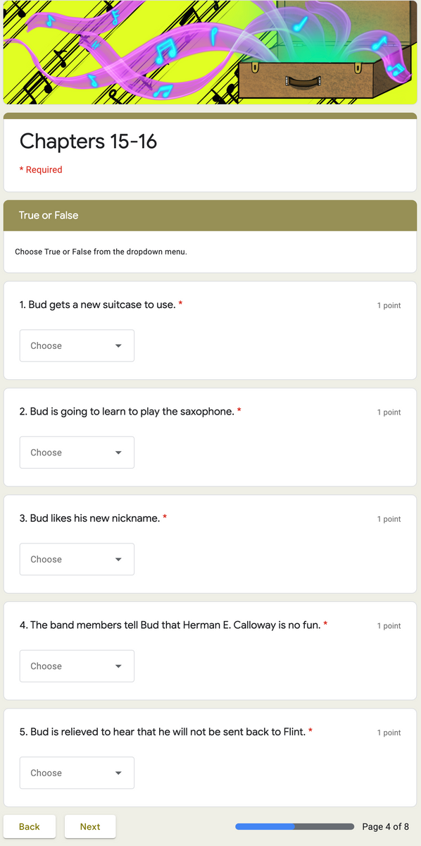 Bud, Not Buddy | Google Forms Edition | Novel Study – Nothing but Class