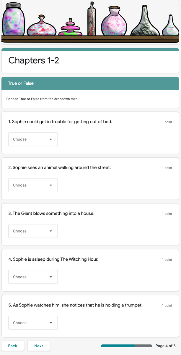 The BFG | Google Forms Edition | Novel Study – Nothing but Class