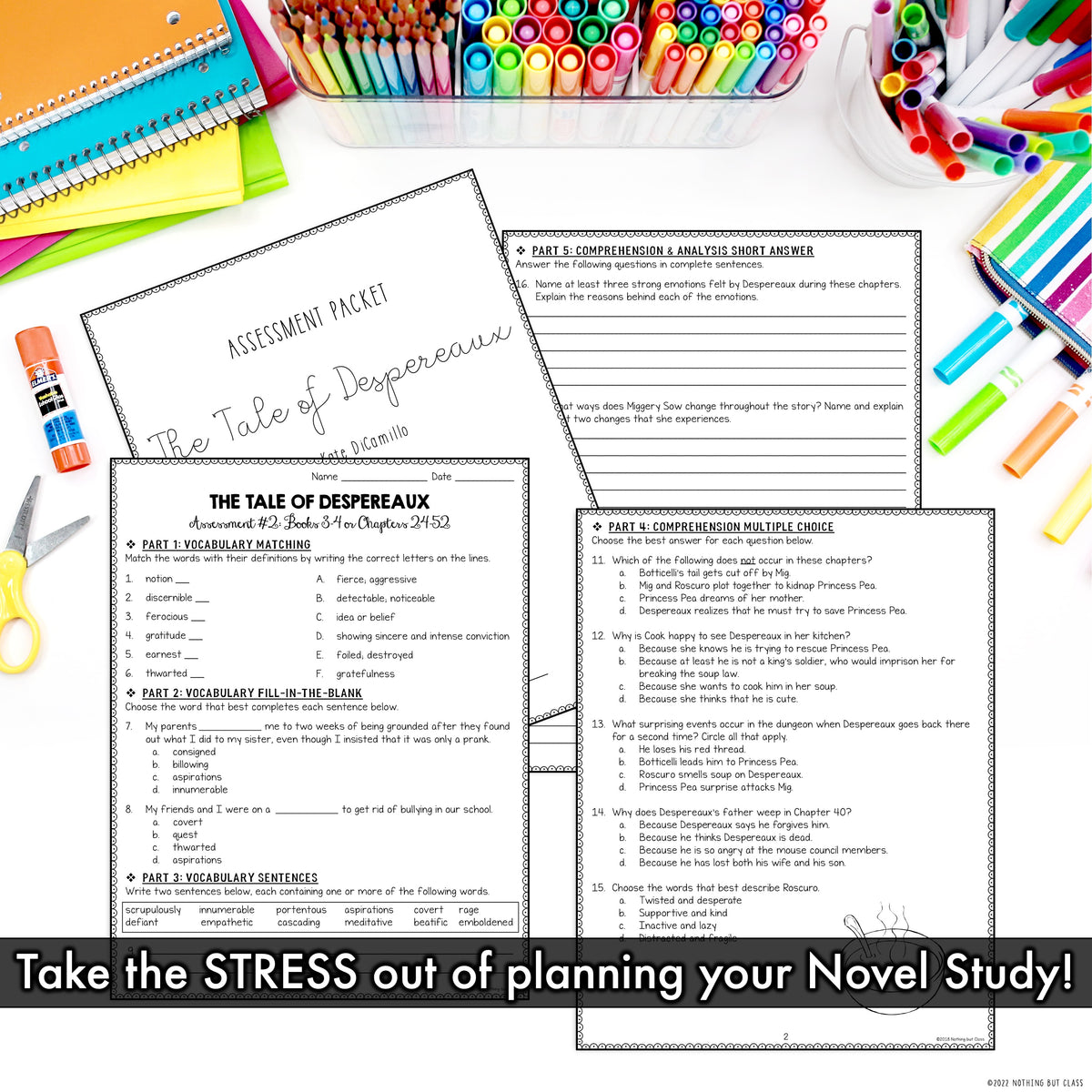 The Tale of Despereaux - Tests | Quizzes | Assessments – Nothing but Class