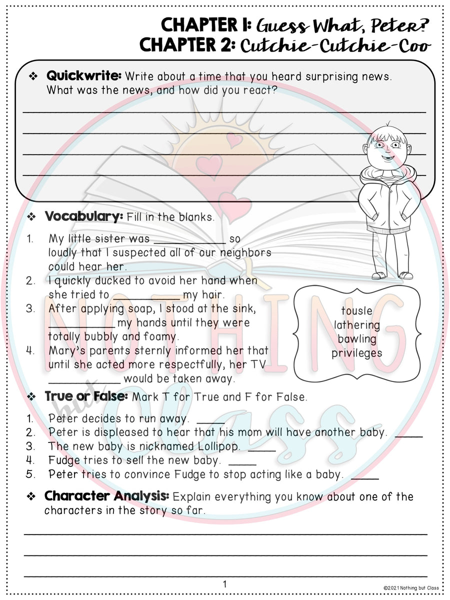 Superfudge Novel Study Unit – Nothing but Class