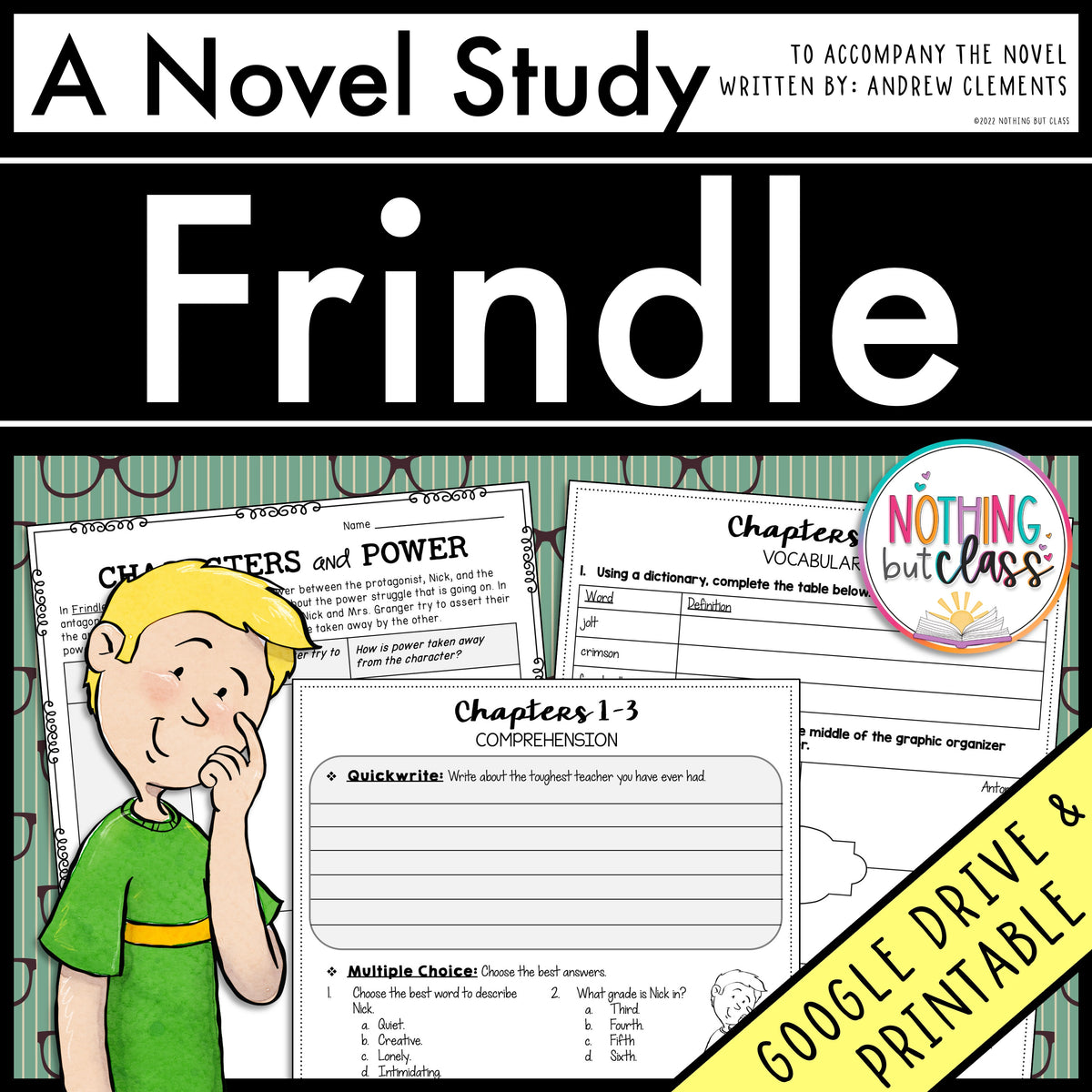 Frindle Complete Novel Study Unit – Nothing but Class