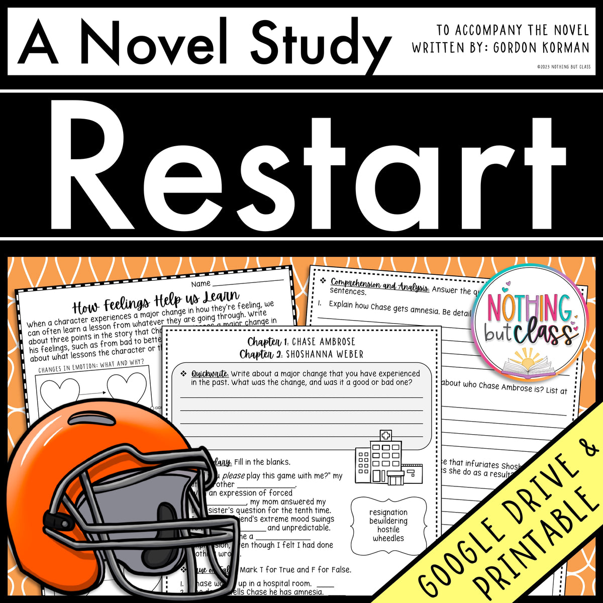 Restart Novel Study Unit – Nothing but Class