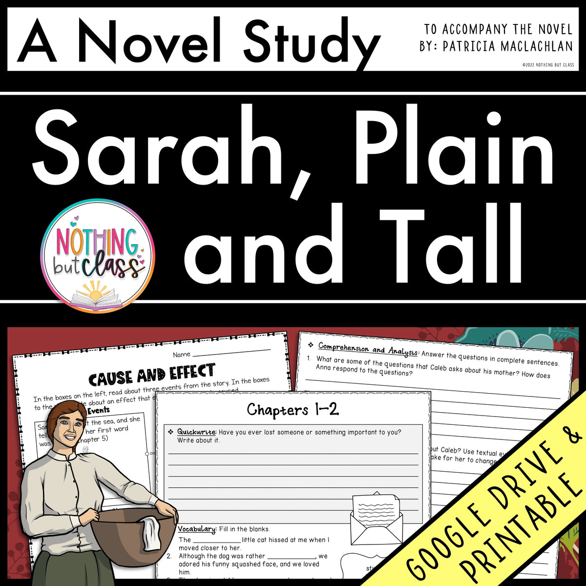 Sarah, Plain and Tall Novel Study Unit – Nothing but Class