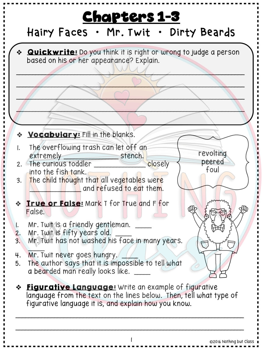 The Twits | Comprehension and Vocabulary – Nothing but Class