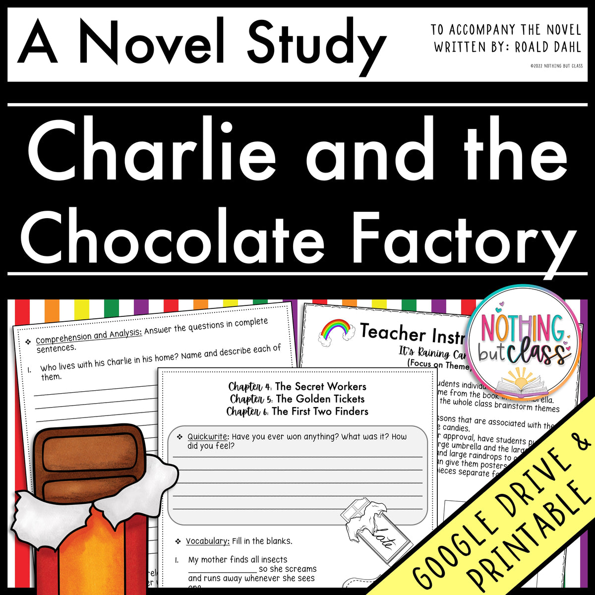 Charlie and the Chocolate Factory Novel Study Unit – Nothing but Class