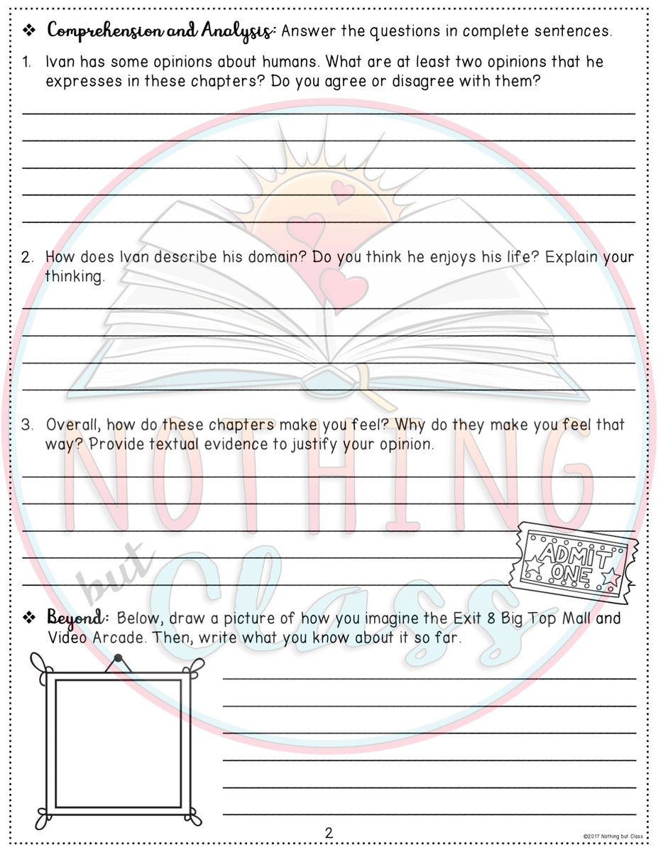 The One and Only Ivan | Comprehension and Vocabulary – Nothing but Class