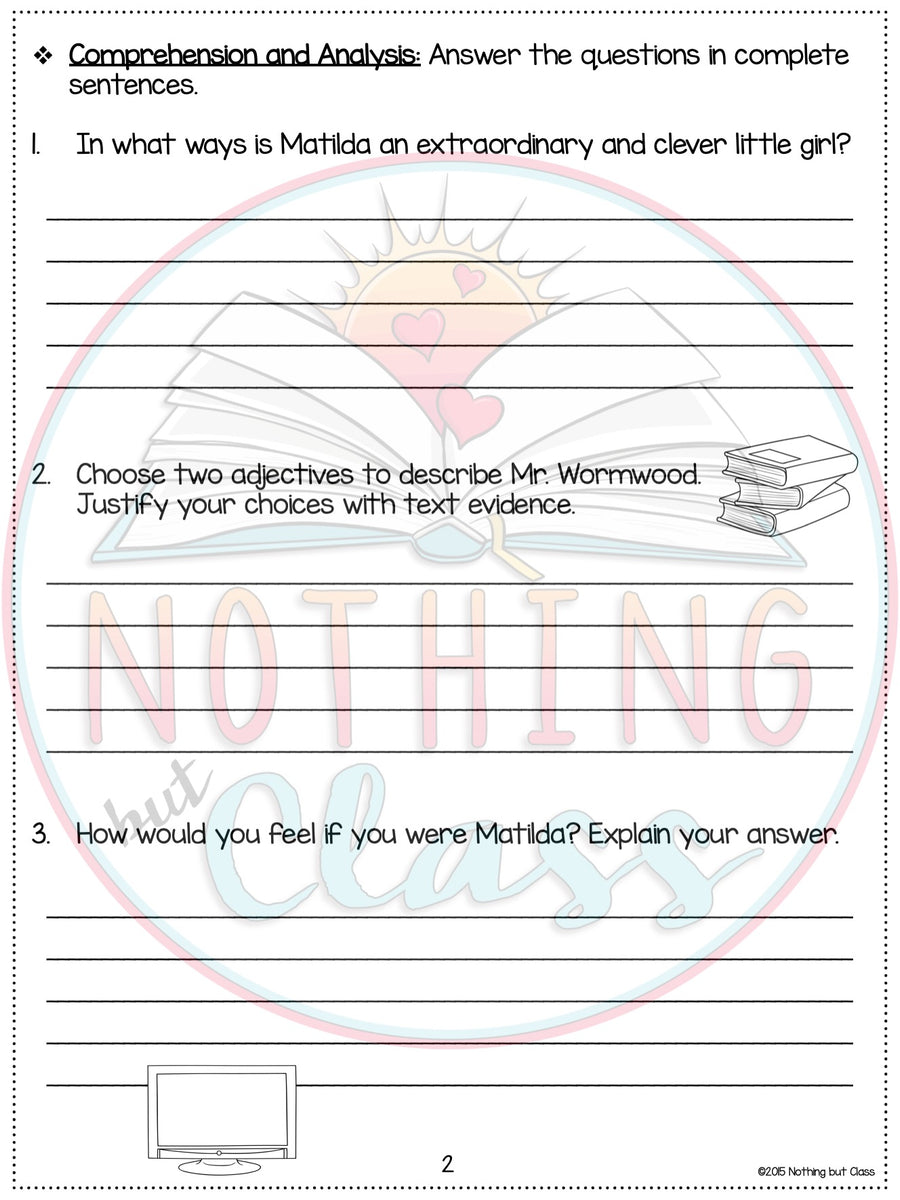 Matilda Novel Study Unit – Nothing but Class