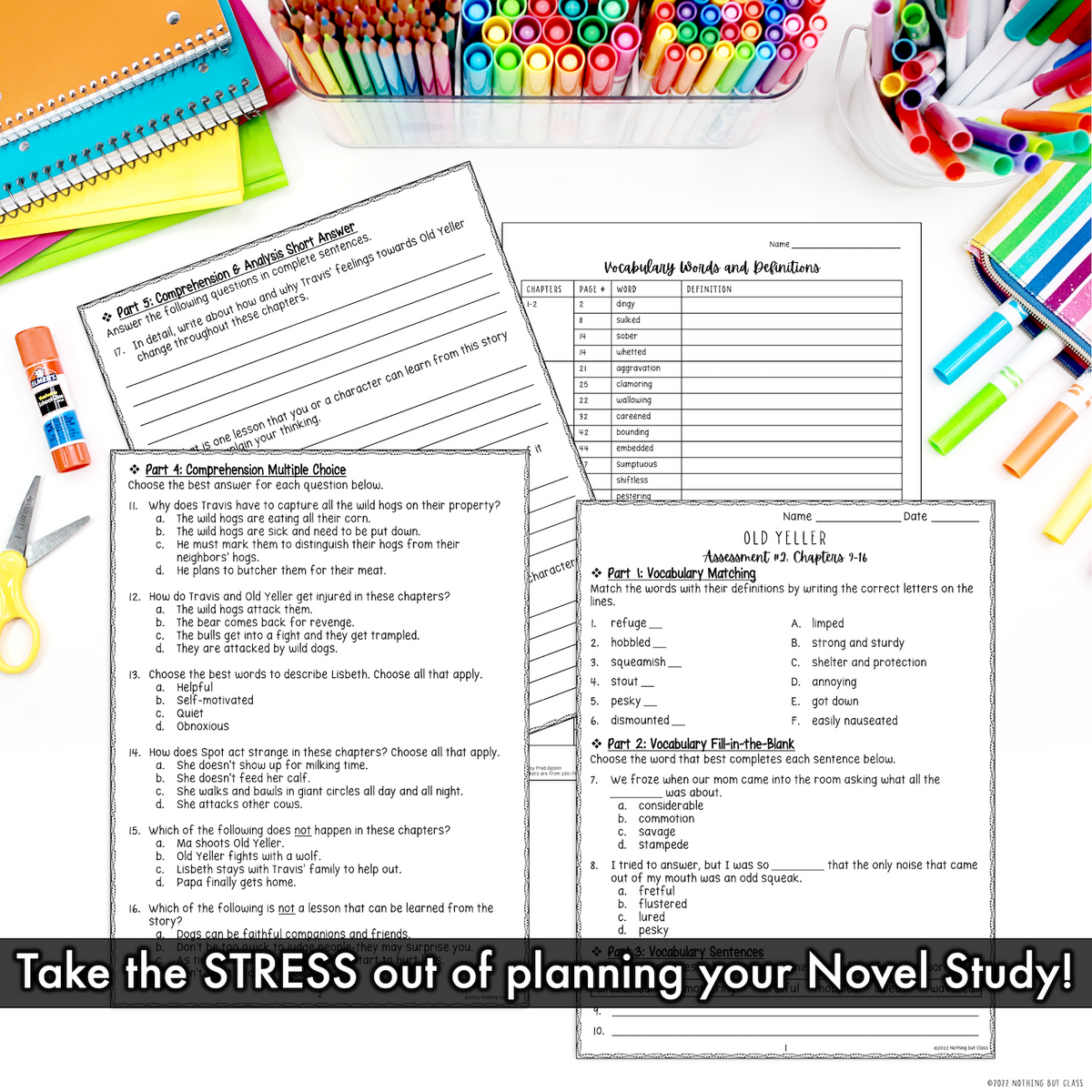 Old Yeller - Tests | Quizzes | Assessments – Nothing but Class