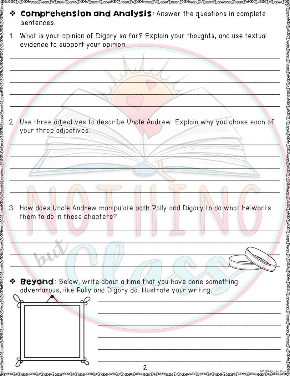 The Magician's Nephew | Comprehension and Vocabulary – Nothing but Class