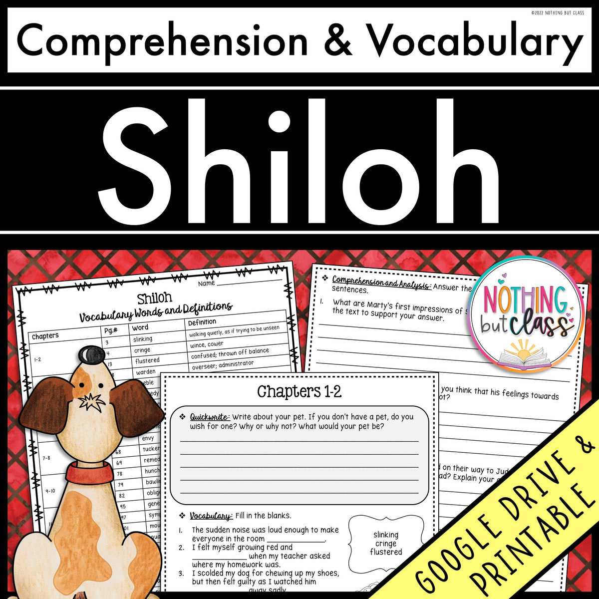 Shiloh | Comprehension and Vocabulary – Nothing but Class