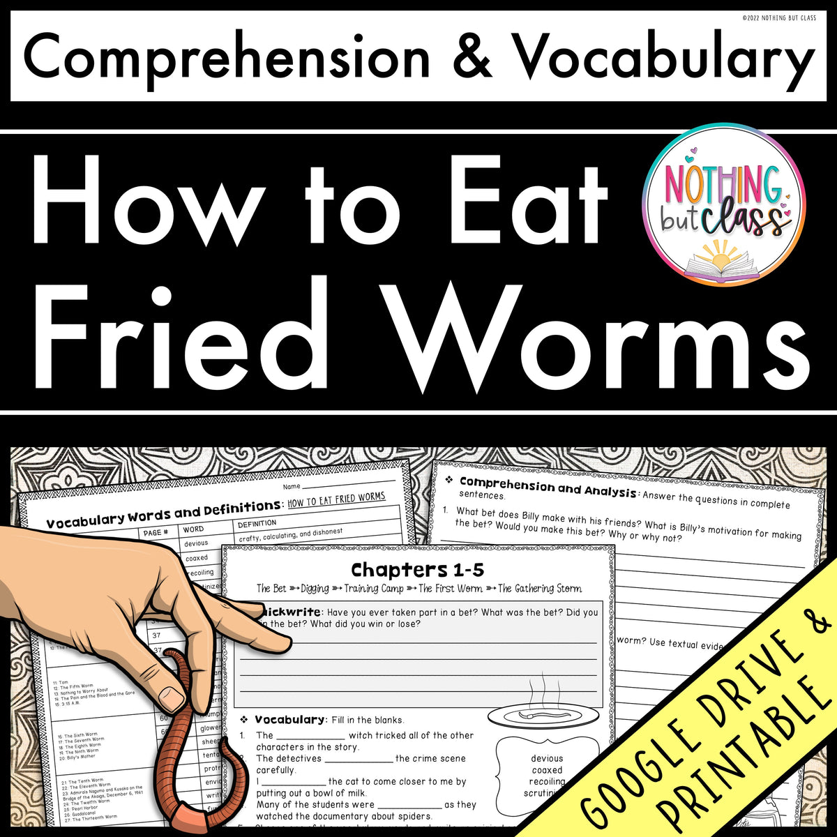 How to Eat Fried Worms | Comprehension and Vocabulary – Nothing but Class