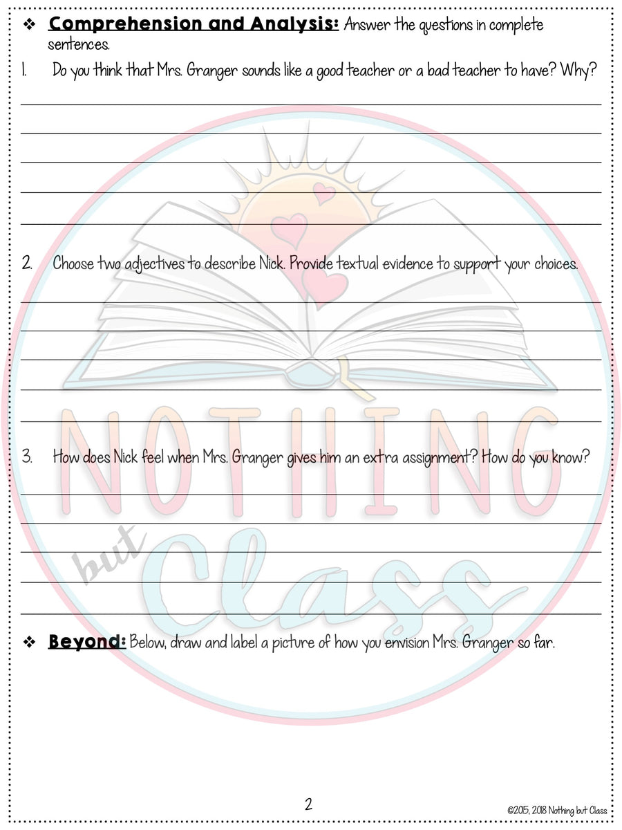 Frindle | Comprehension and Vocabulary – Nothing but Class