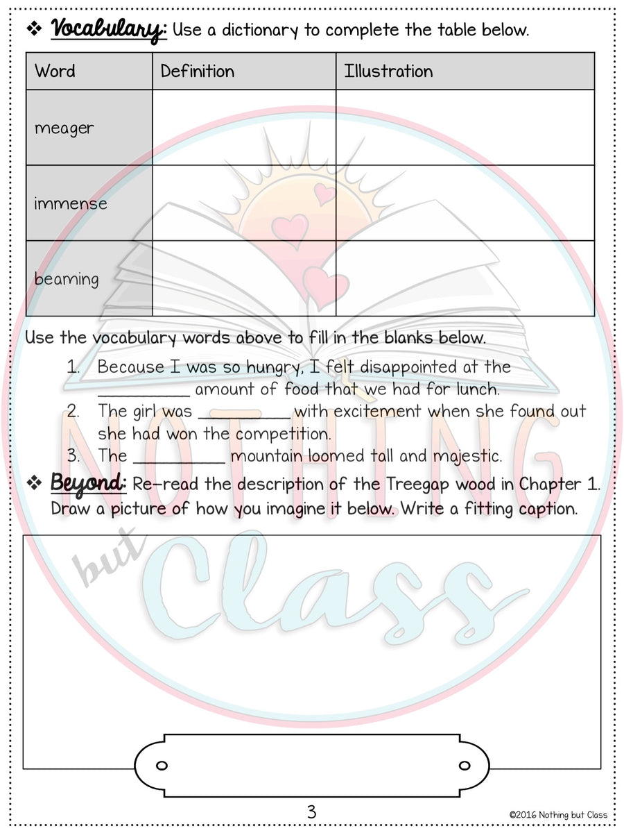Tuck Everlasting | Comprehension and Vocabulary – Nothing but Class