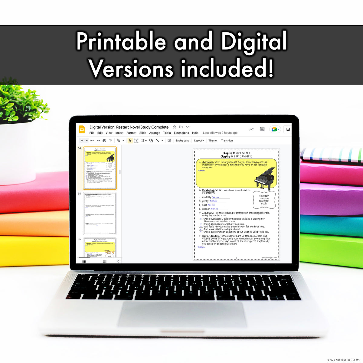 Restart Novel Study Unit – Nothing but Class