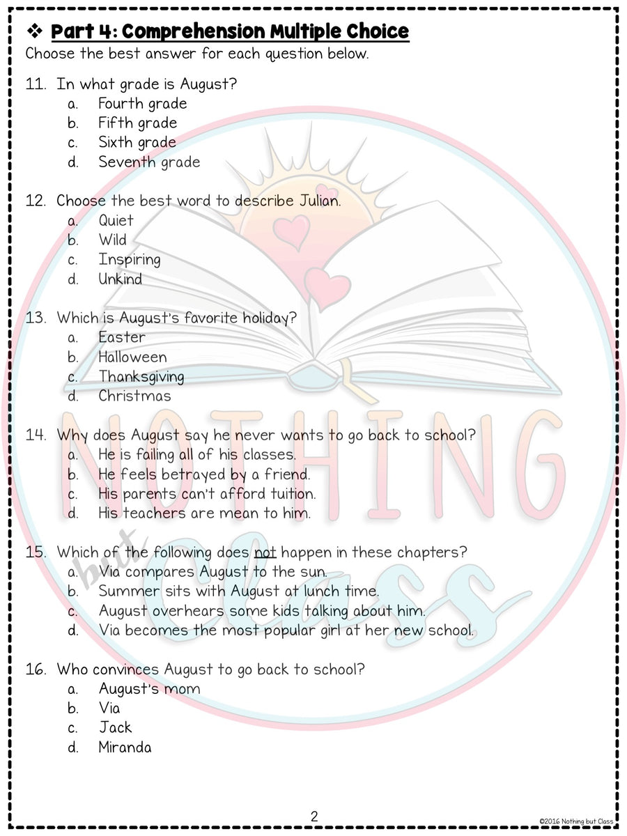 Wonder | Tests, Quizzes, Assessments – Nothing but Class