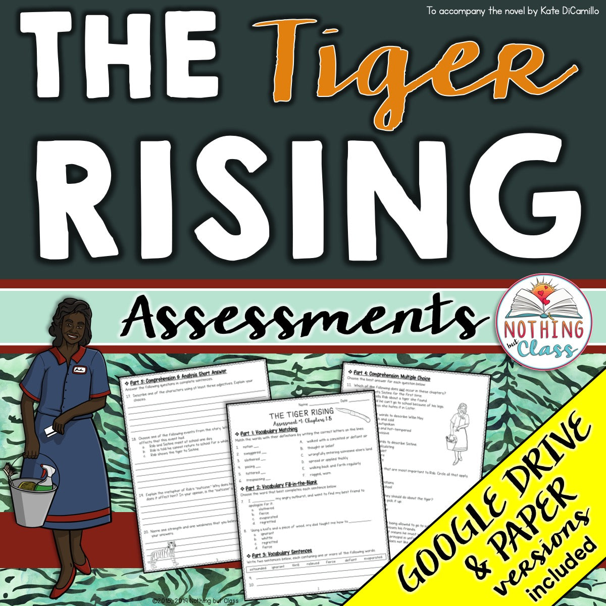 The Tiger Rising: Tests, Quizzes, Assessments – Nothing but Class