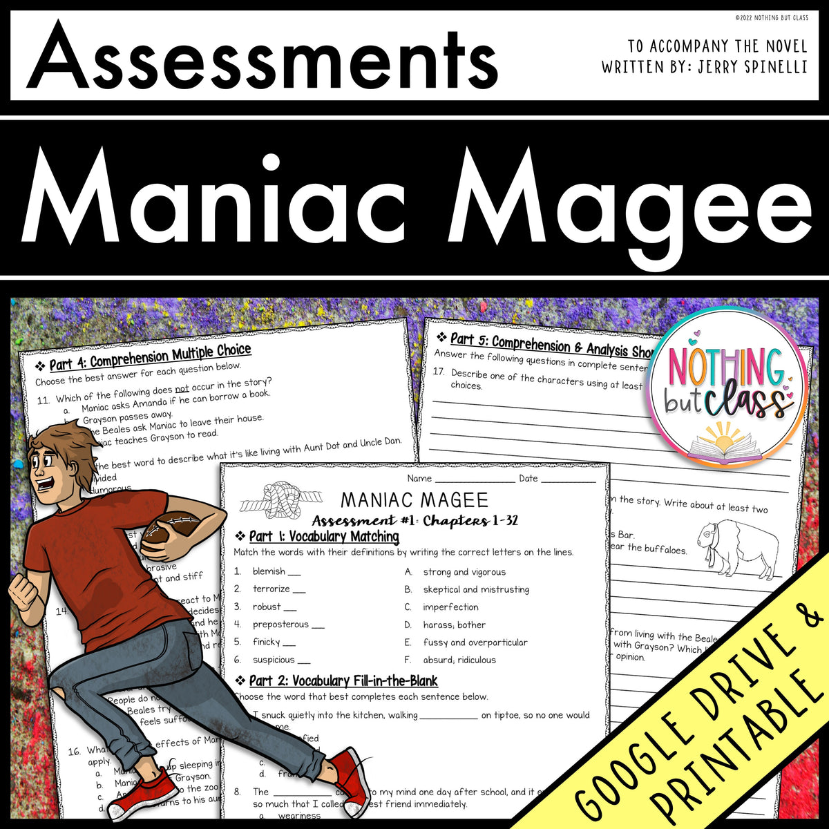 Maniac Magee - Tests | Quizzes | Assessments – Nothing but Class