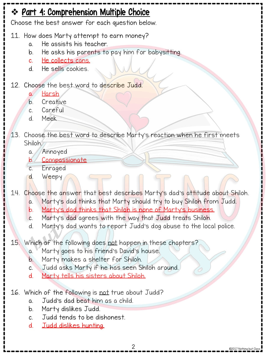 Shiloh | Tests | Quizzes | Assessments – Nothing but Class