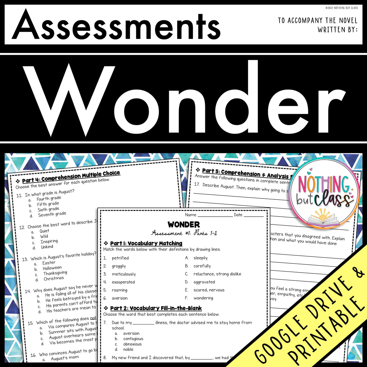 Wonder | Tests, Quizzes, Assessments – Nothing but Class