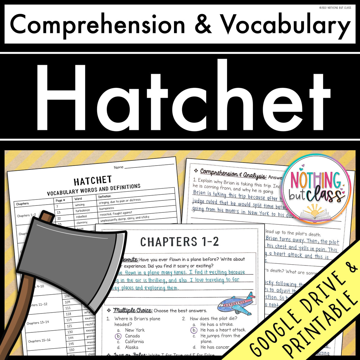 Hatchet | Comprehension and Vocabulary – Nothing but Class