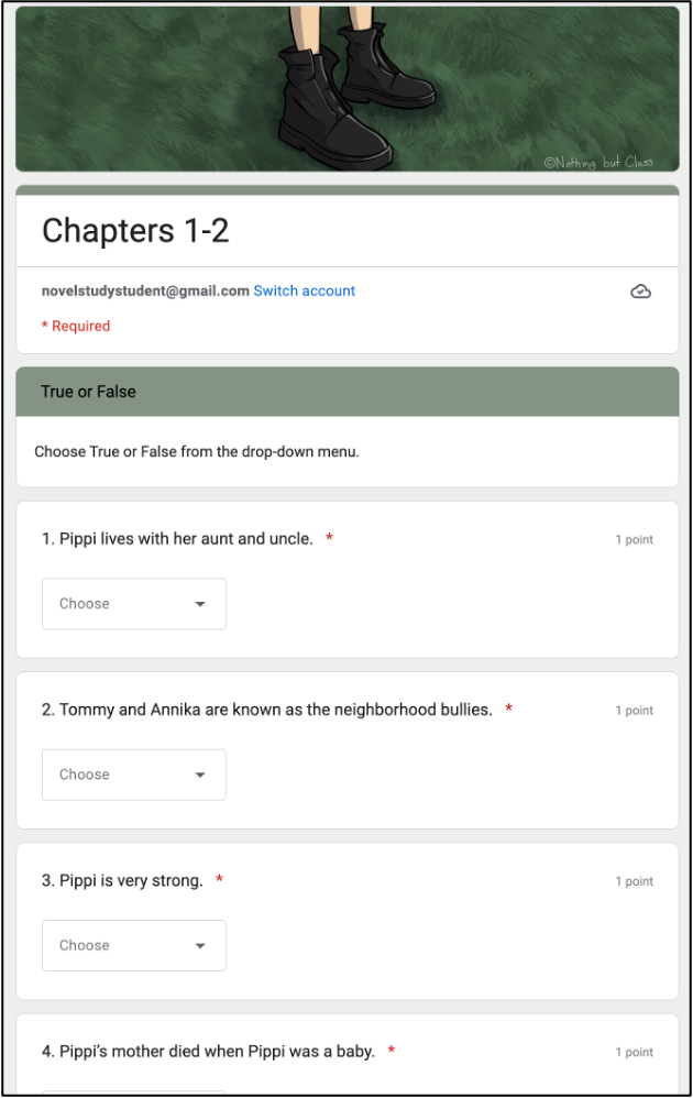 Pippi Longstocking | Google Forms Edition | Novel Study – Nothing but Class