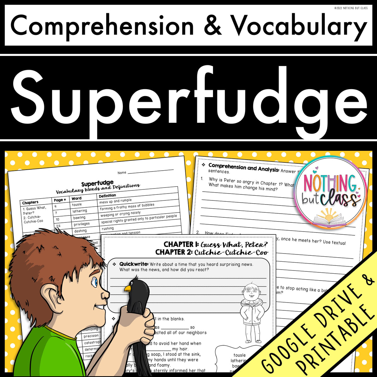 Superfudge | Comprehension and Vocabulary – Nothing but Class
