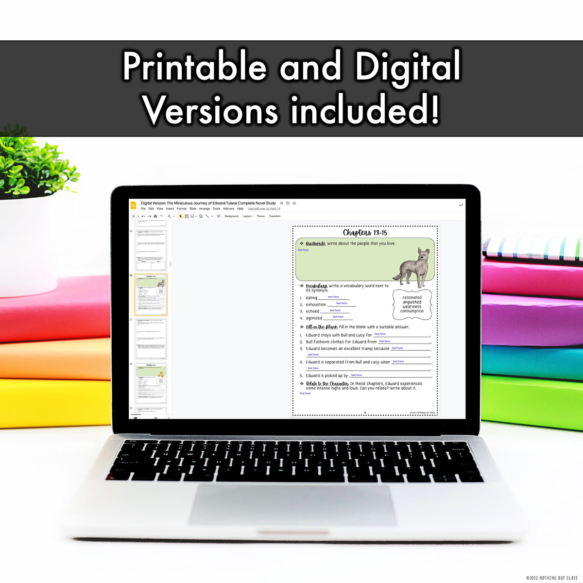 The Miraculous Journey of Edward Tulane Novel Study Unit – Nothing but ...